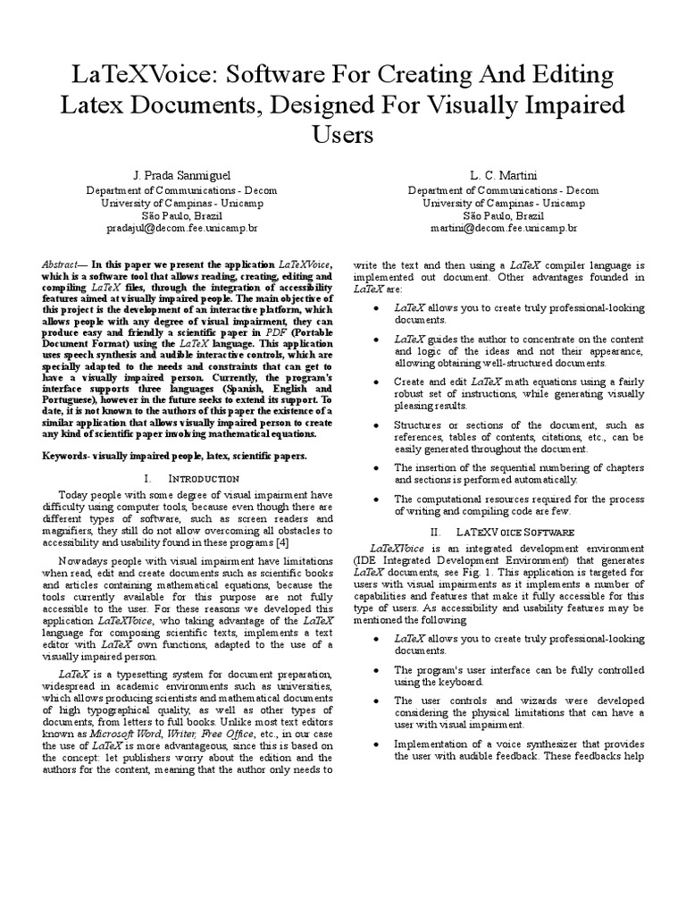 Latexvoice: Software For Creating and Editing Latex Documents, Designed ...