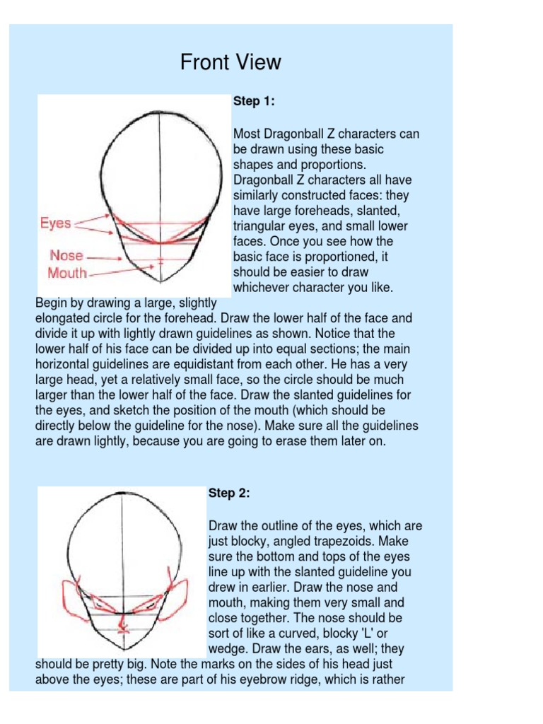 How To Draw Manga - Vegeta (Dragon Ball Z) | PDF | Eyebrow | Forehead