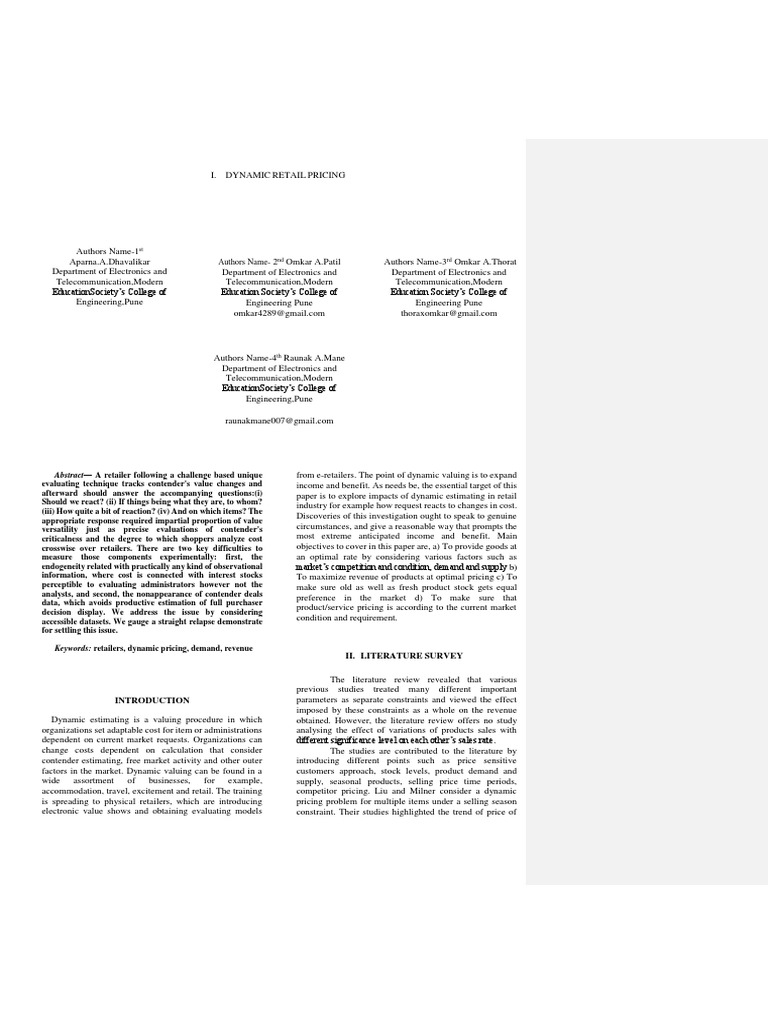 Authors Name-: ST ND RD | Download Free PDF | Retail | Data Analysis