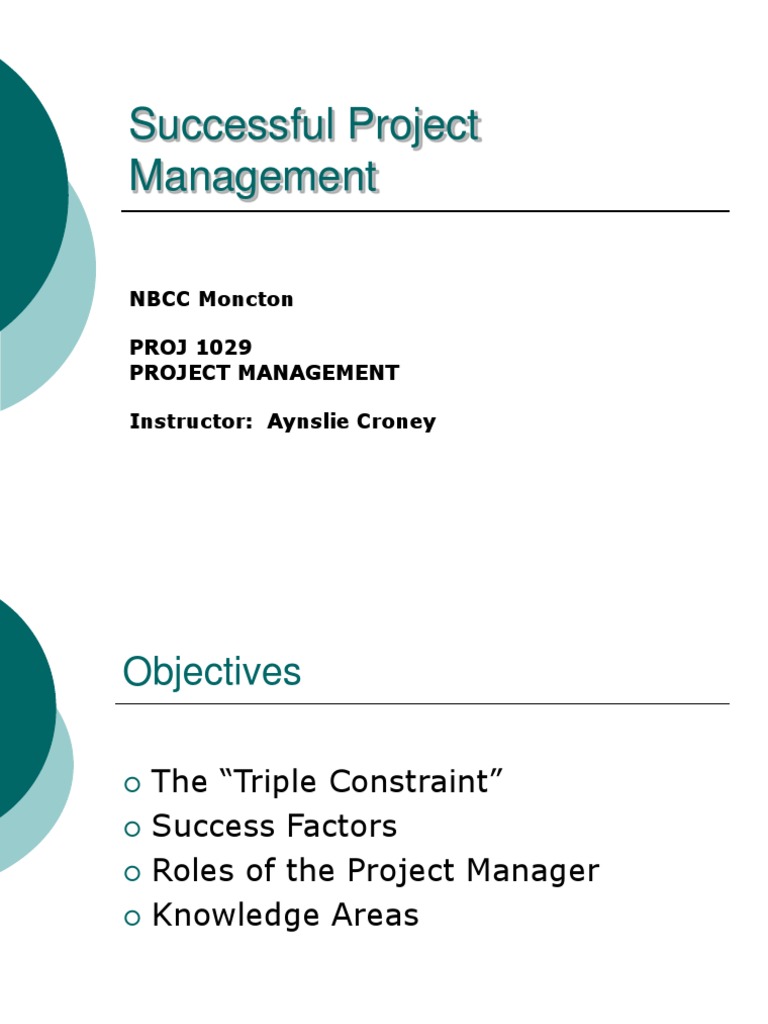 Successful Project Management: NBCC Moncton PROJ 1029 Project ...