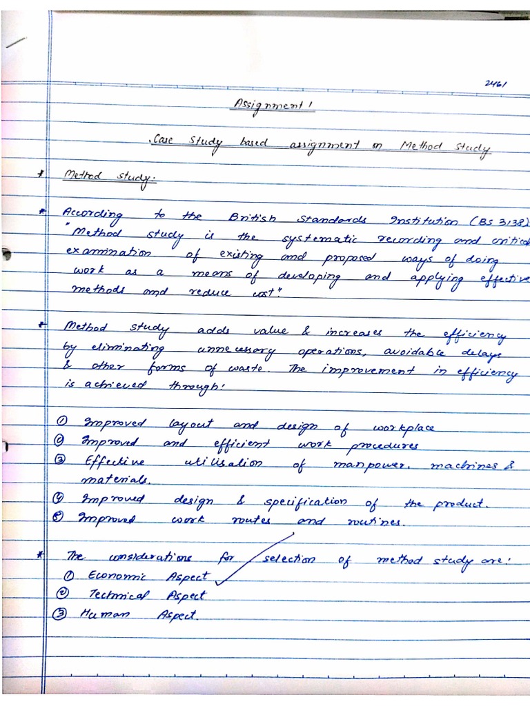 Industrial Engineering - Method Study Writeup | PDF