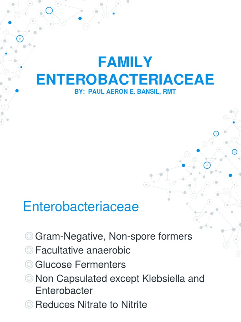 Overview of Enterobacteriaceae Family | PDF | Escherichia Coli | Bacteria