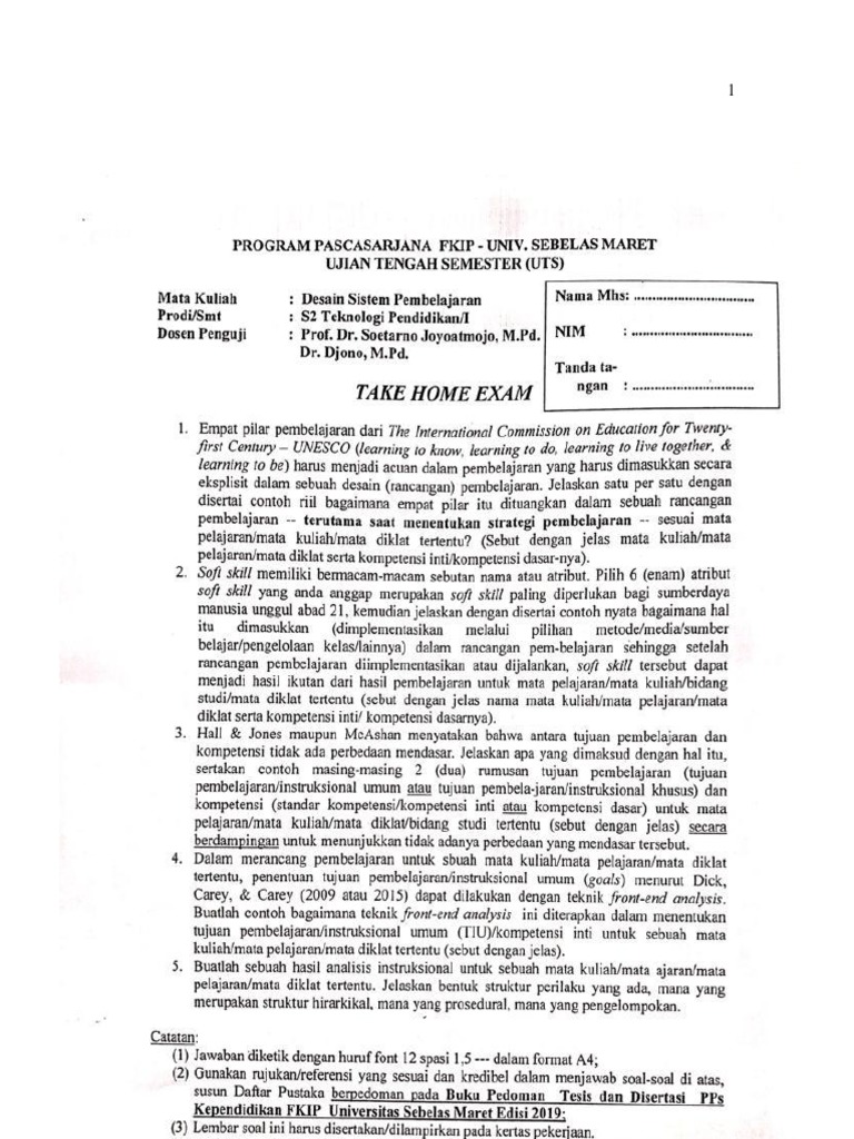 Desain Sistem Pembelajaran Contoh Dan Pemaparan Front End Analysis, TIU TIK Dan Skil Abad 21 | PDF