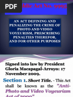 RA 9995 - Anti Photo and Video Voyeurism Act | PDF | Justice | Crime ...