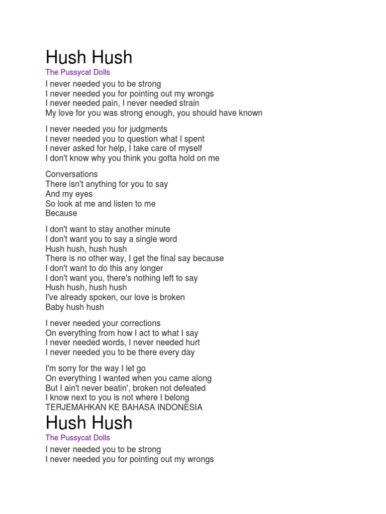 Hush Hush: The Pussycat Dolls | PDF