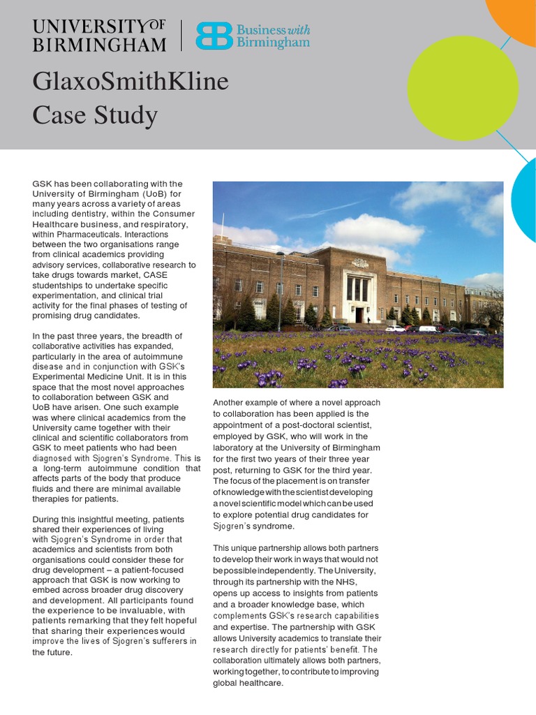 Case-Study-GSK-3-converted OLD | PDF | Glaxo Smith Kline | Clinical Trial