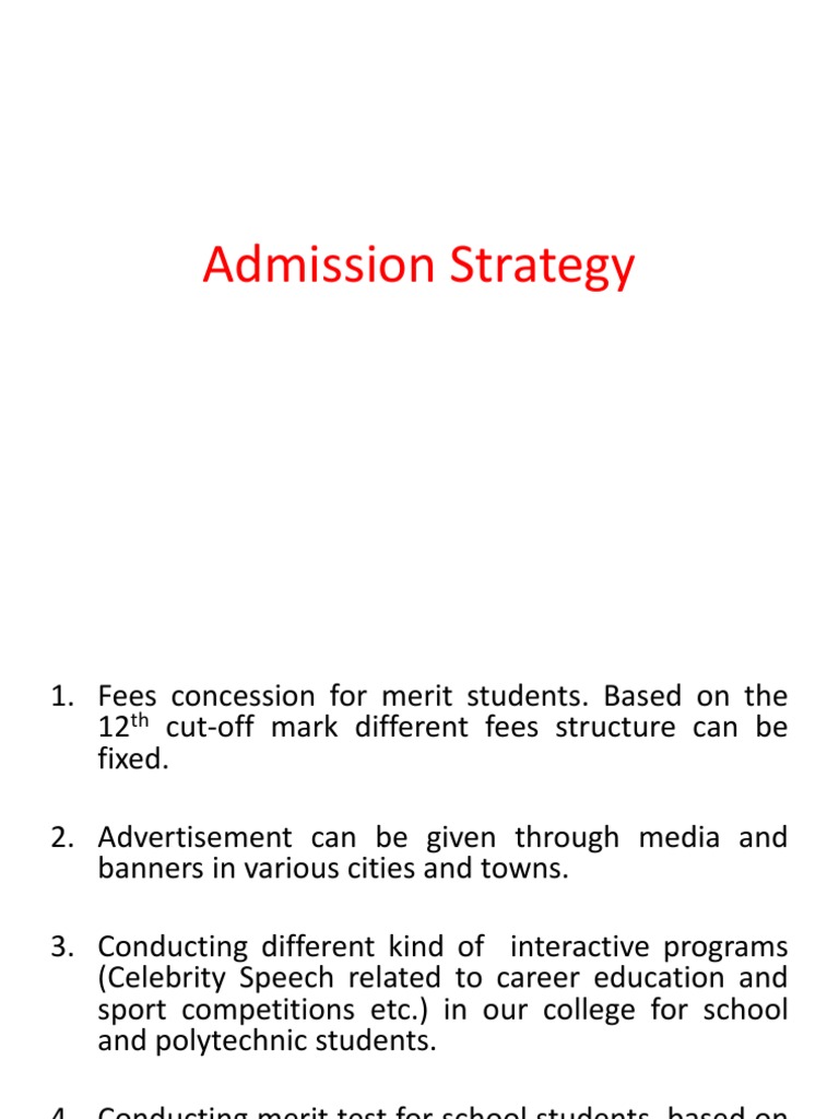 Admission Strategy | PDF