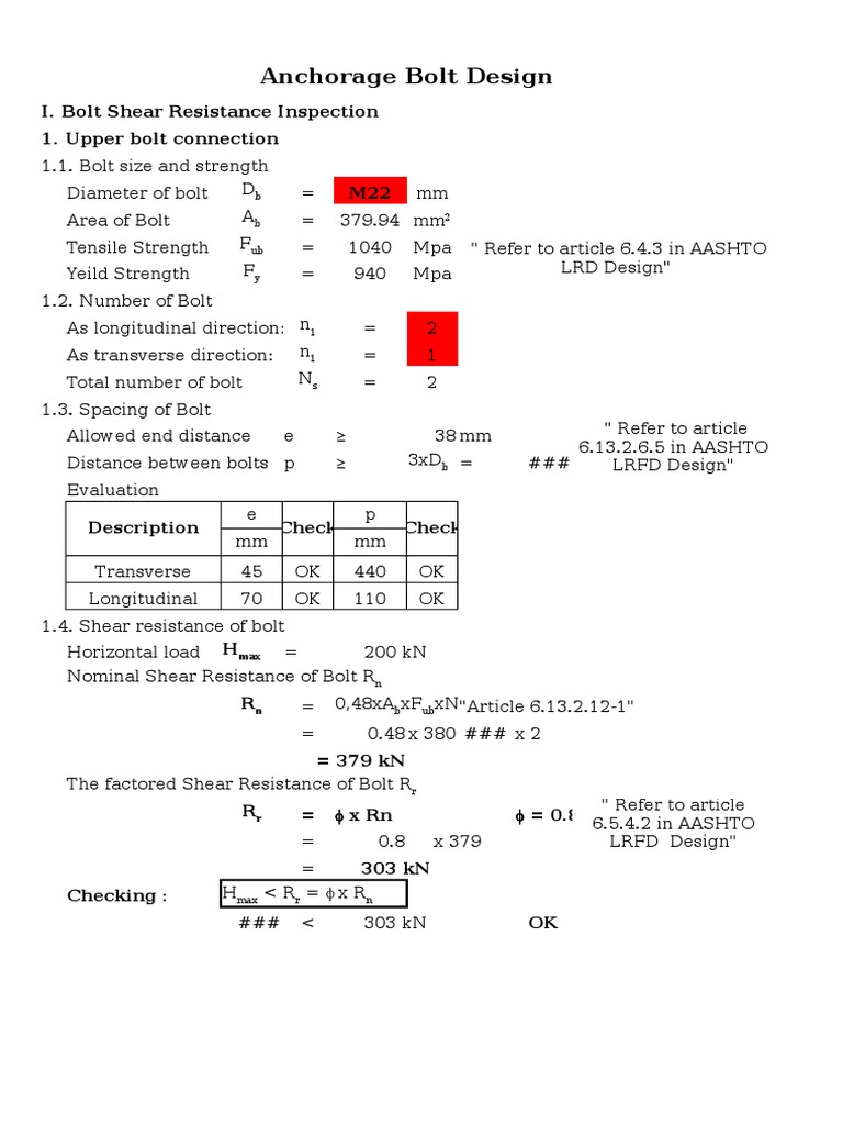 Inspection of Bolt Connection For Bearing | PDF | Screw | Mechanical ...