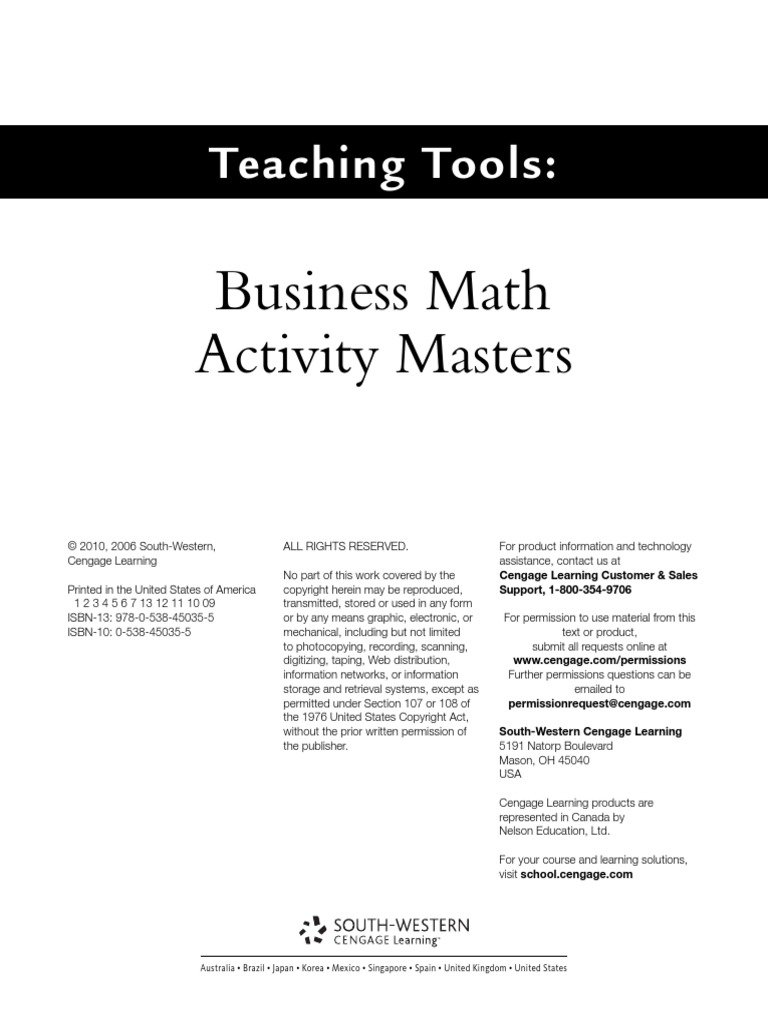 Business Math Activity | PDF | Fraction (Mathematics) | Division ...