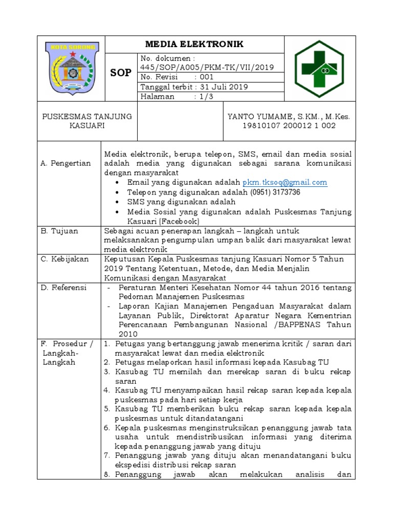 Sop Media Elektronik | PDF