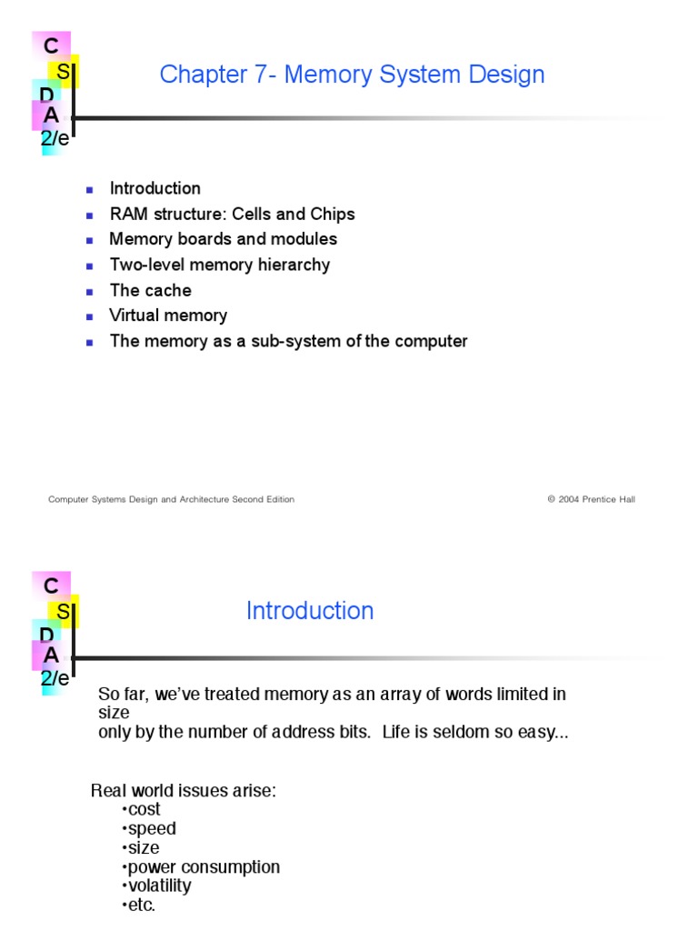 Chapter 7-Memory System Design | PDF | Dynamic Random Access Memory ...