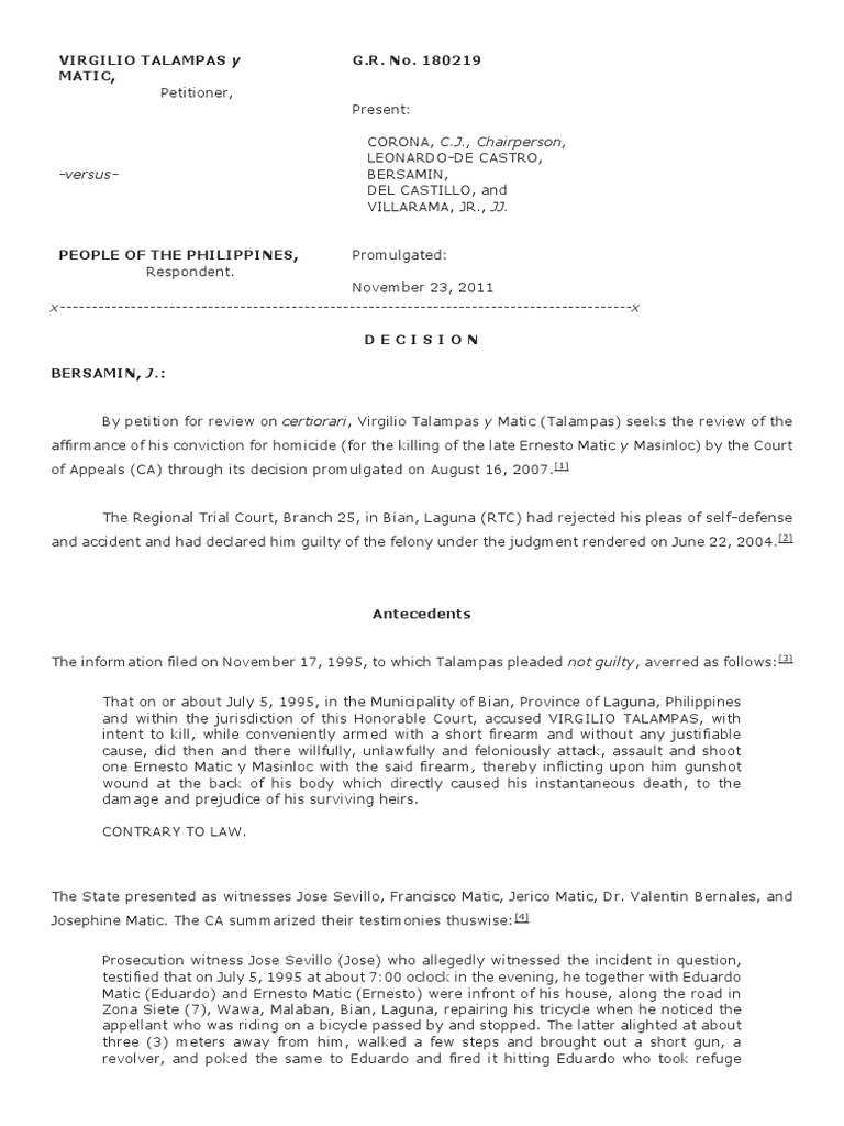 Talampas V People G.R. No. 180219 | PDF | Sentence (Law) | Burden Of ...