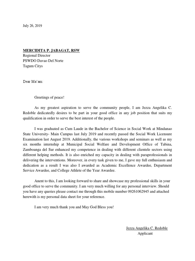 Application Letter
