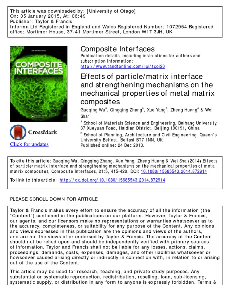 Composite Interfaces: Click For Updates | PDF | Composite Material ...