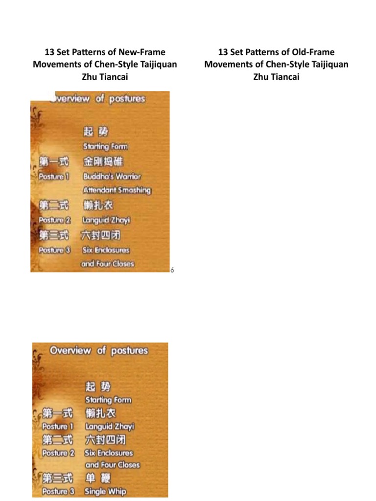 Chen Style Tai Chi Old and New Frame 13 Patterns | PDF
