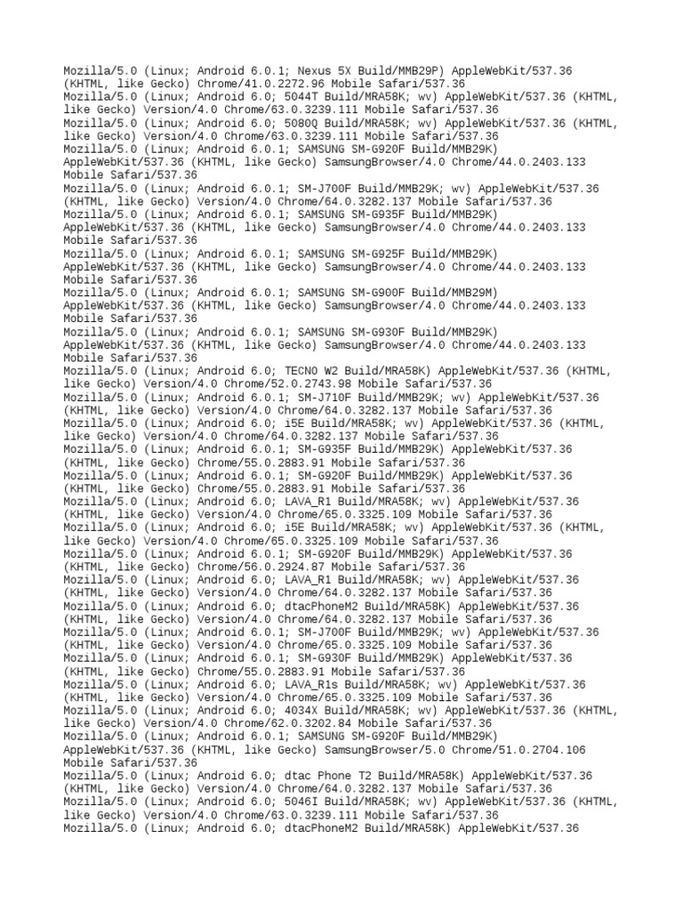 Android User Agent | PDF | Safari (Web Browser) | Personal Digital ...