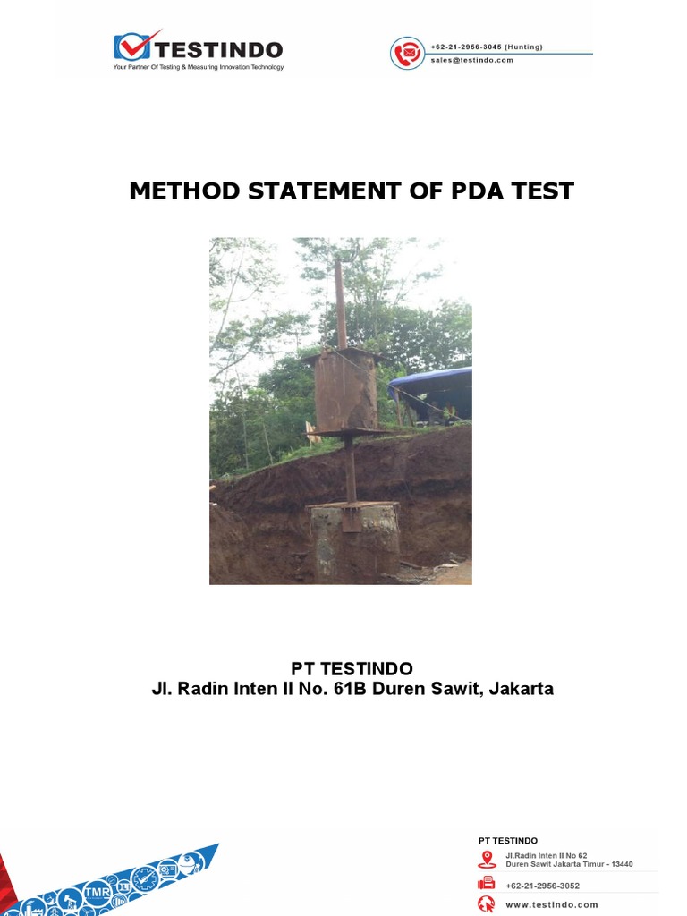 Method Statement Pda Bored Pdf Deep Foundation Accelerometer