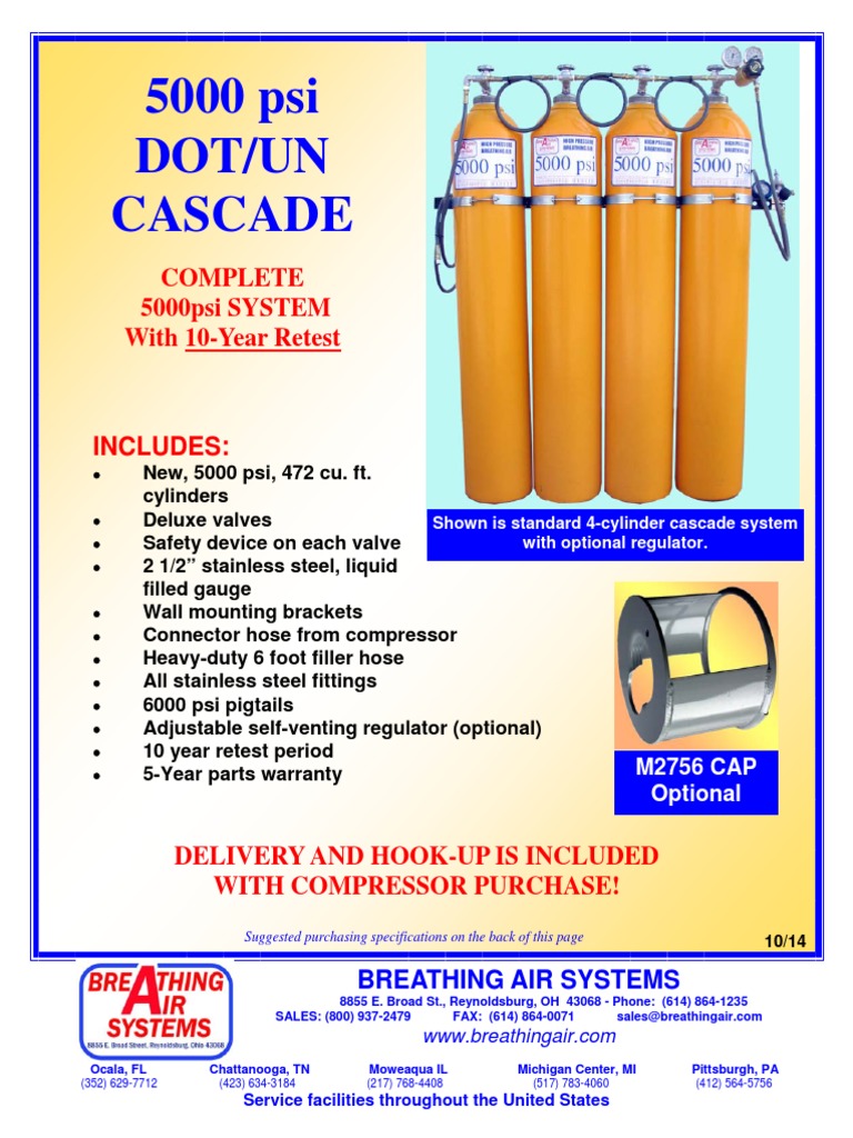 5000 Psi Dot/Un Cascade: Complete 5000psi SYSTEM With 10-Year Retest ...