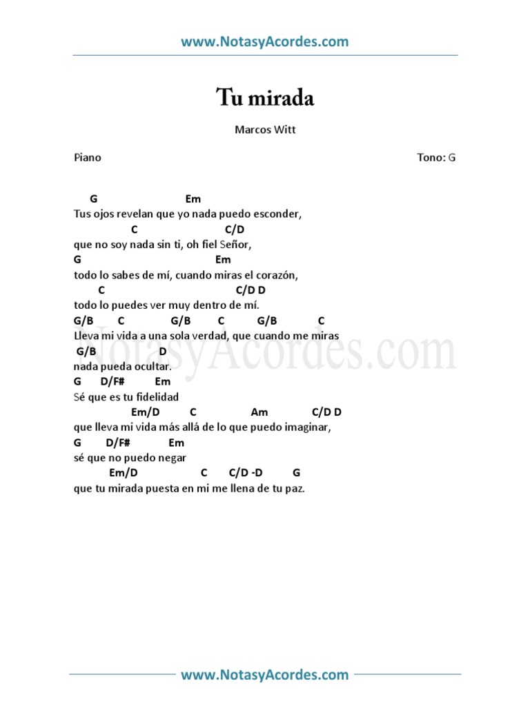 Tu Mirada (Marcos Witt) | PDF