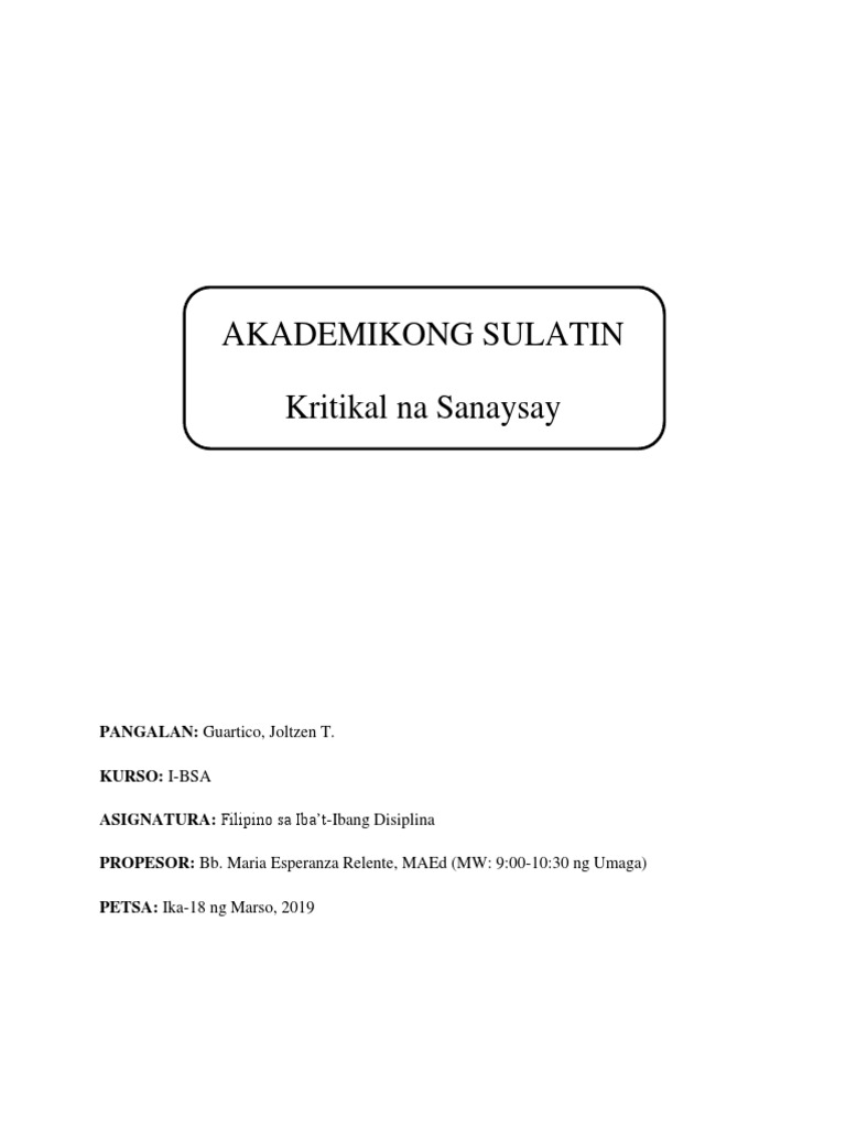 Filipino Project | PDF