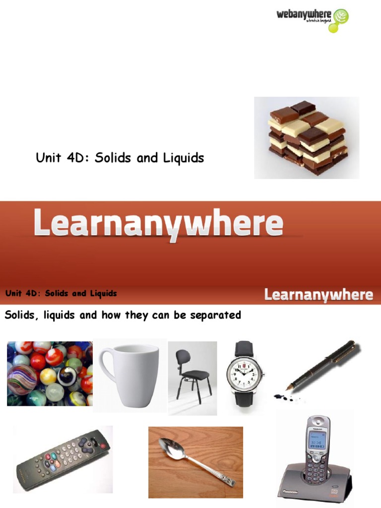 Unit 4D: Solids and Liquids | PDF | Filtration | Solid