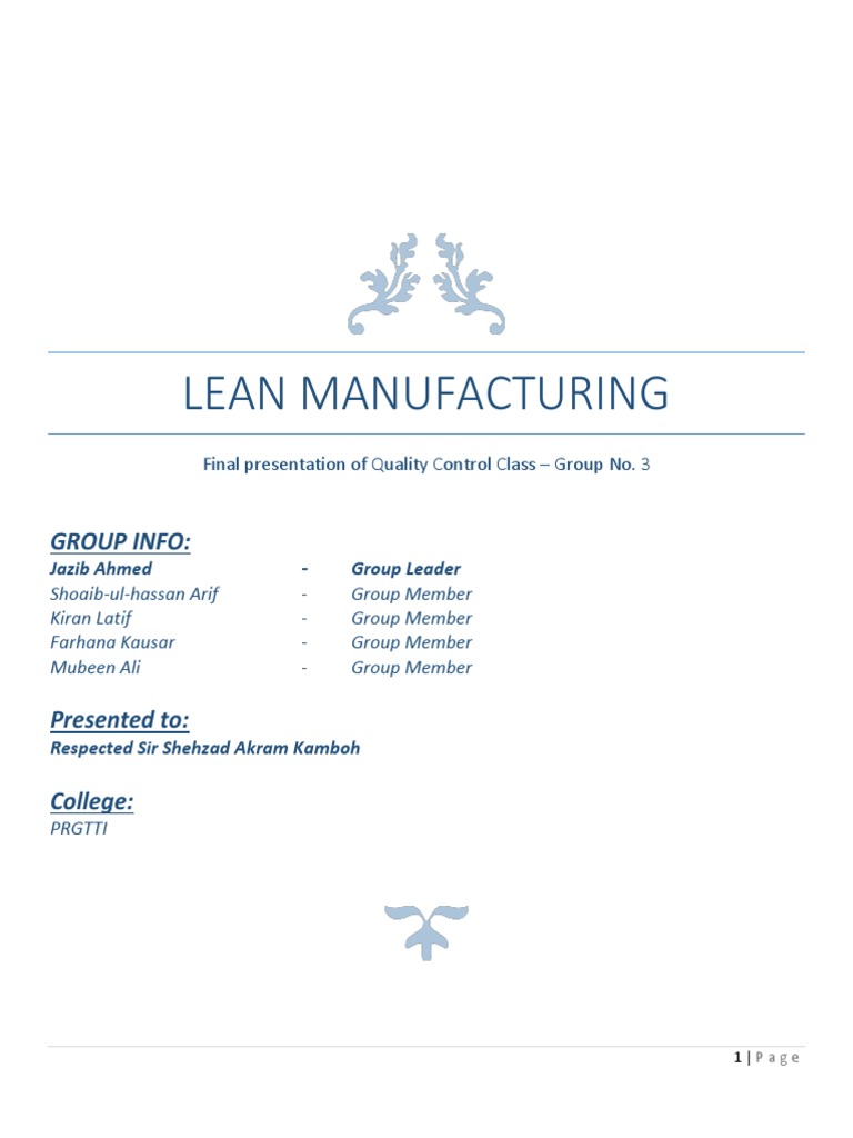 Lean Manufacturing | PDF | Lean Manufacturing | Business Process Management