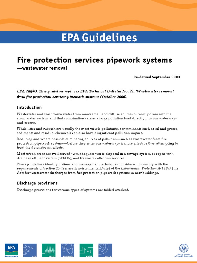 Fire Protection Services Pipework Systems: - Wastewater Removal | PDF ...
