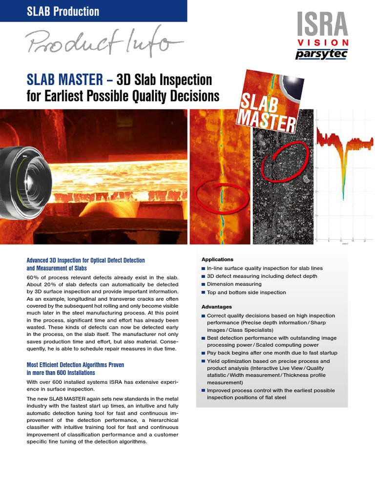 Slab Master - : 3D Slab Inspection For Earliest Possible Quality ...