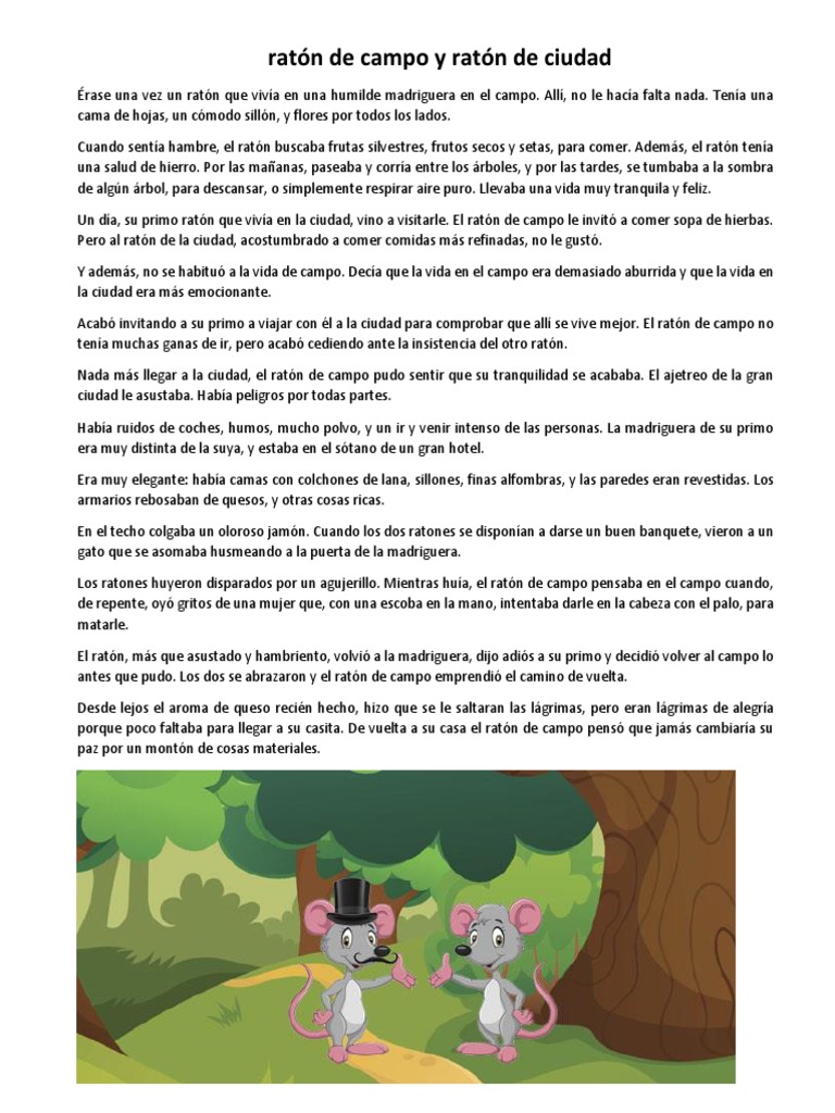 Ratón de Campo y Ratón de Ciudad | PDF