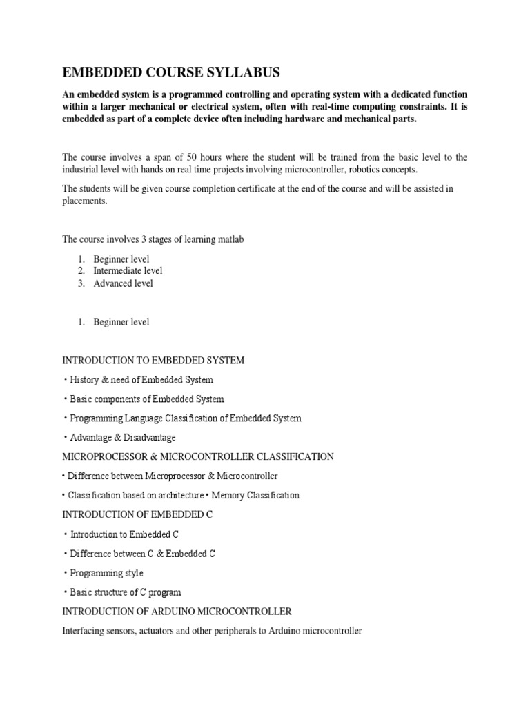 Embedded Course Template | PDF