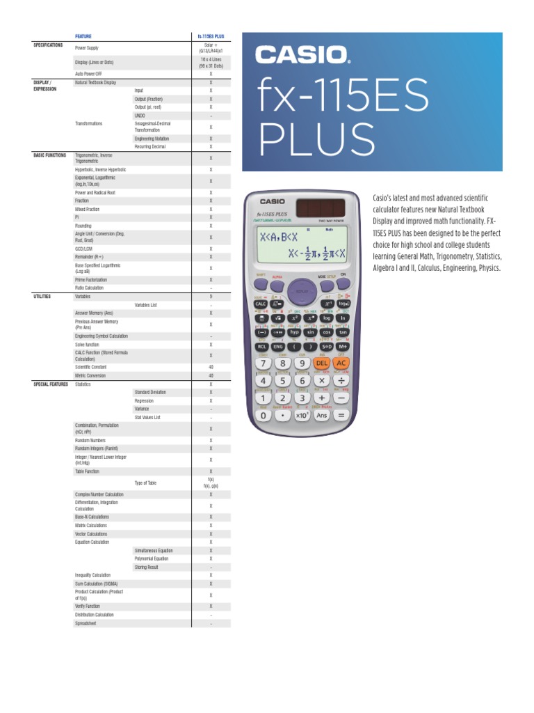 Module FX 115esplus PDF | PDF | Logarithm | Pi