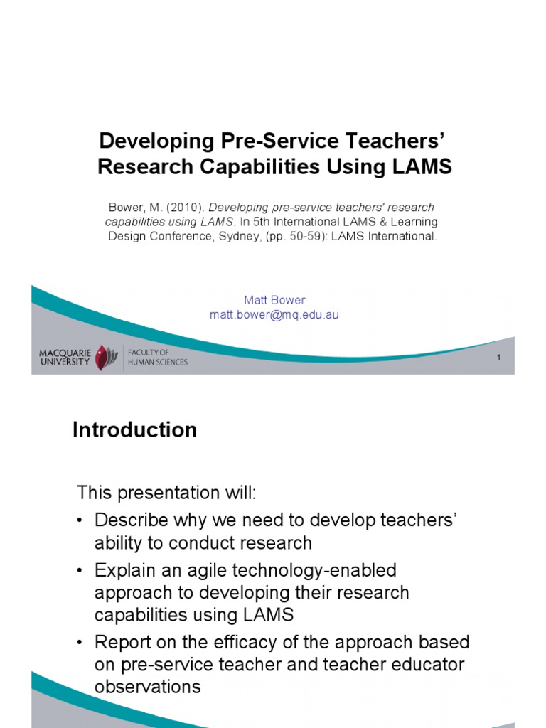 Using Lams To Develop Pre Service Teacher Research Capabilities | PDF ...