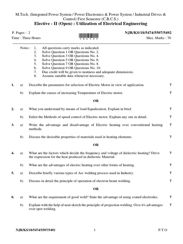 Elective - II (Open) : Utilization of Electrical Engineering | Download ...