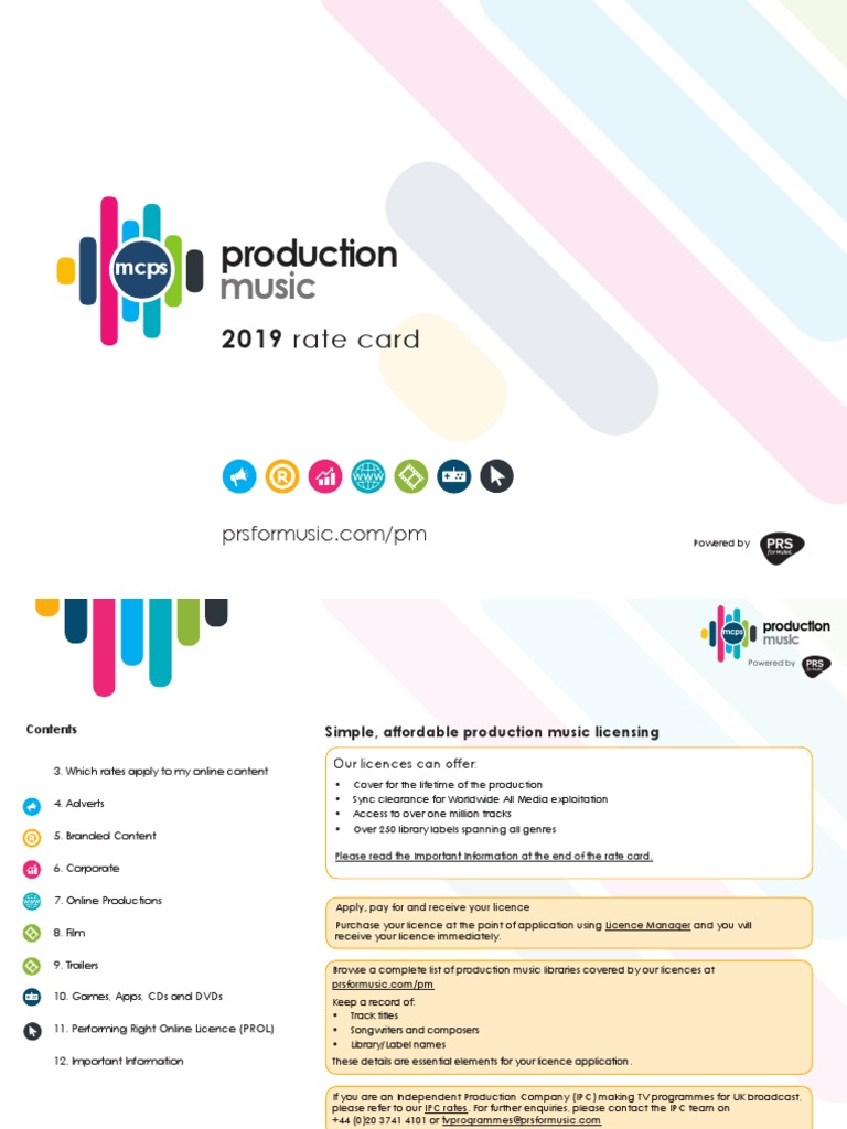 Production Music Rate Card | PDF | Advertising | Mass Media