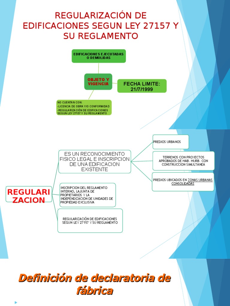 Regularización de edificaciones bajo la Ley 27157 | PDF | Regulación | Bienes de arrendamiento