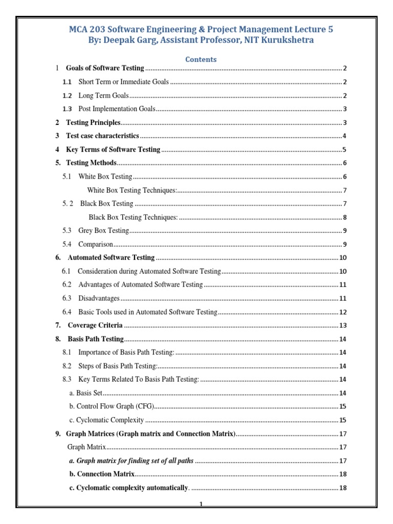 MCA 203 Software Engineering & Project Management Lecture 5 By: Deepak ...