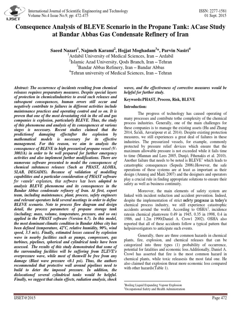 Consequence Analysis of BLEVE Scenario I PDF | PDF | Explosion | Oil Refinery
