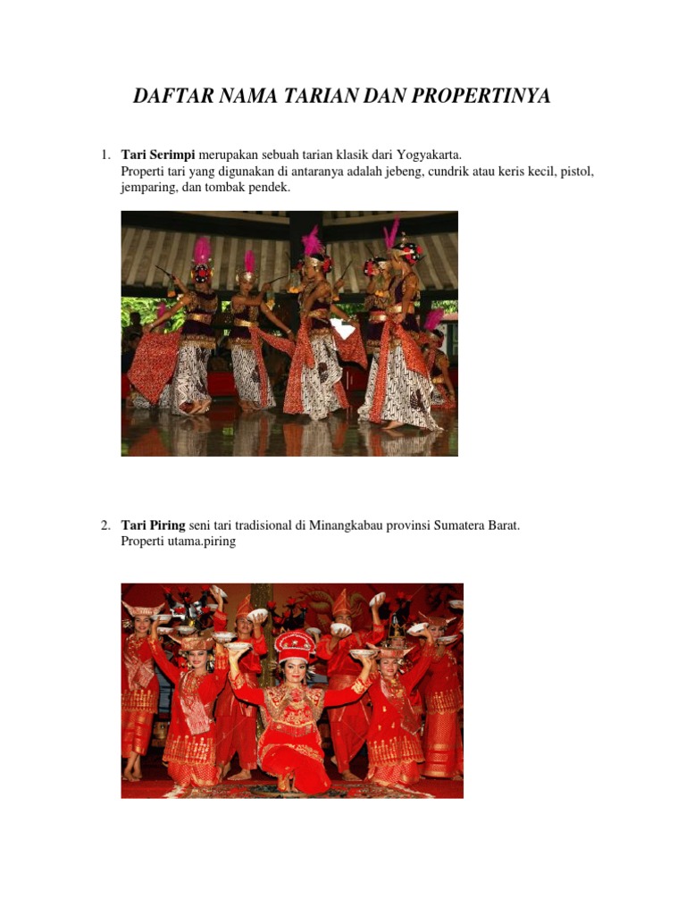 Tarian Daerah Beserta Propertinya | PDF