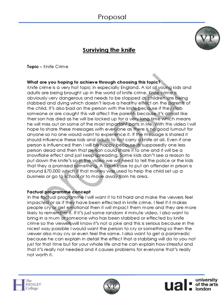 Proposal | PDF | Crime & Violence | Crime Thriller