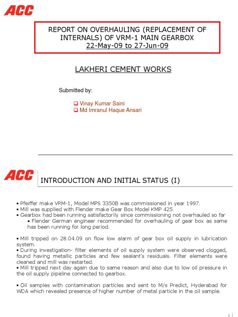 VRM Report Final | PDF | Gear | Transmission (Mechanics)