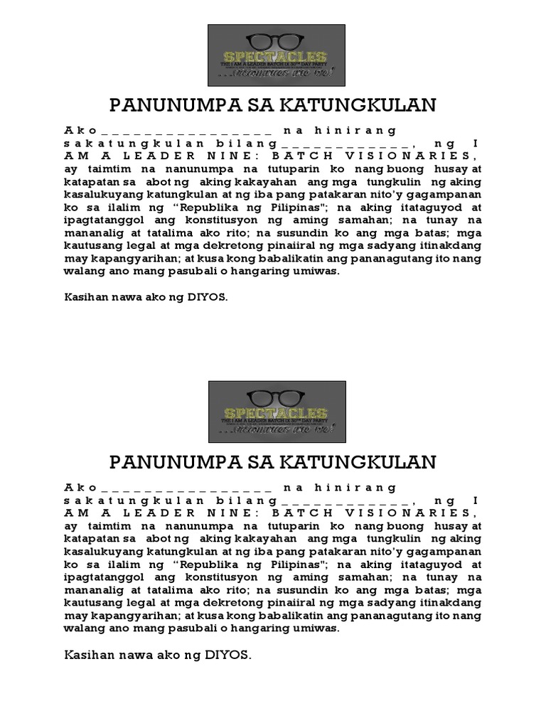 OATH (I Am A Leader) | PDF