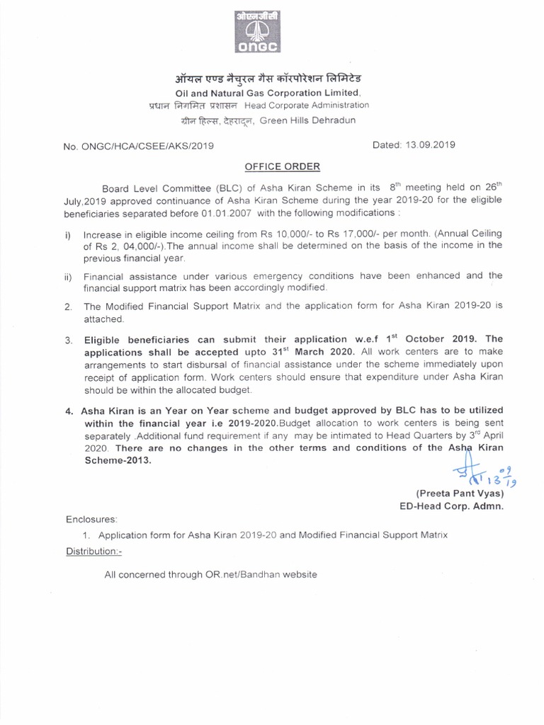 Ongc Asha Kiran Form 2023 - Printable Forms Free Online