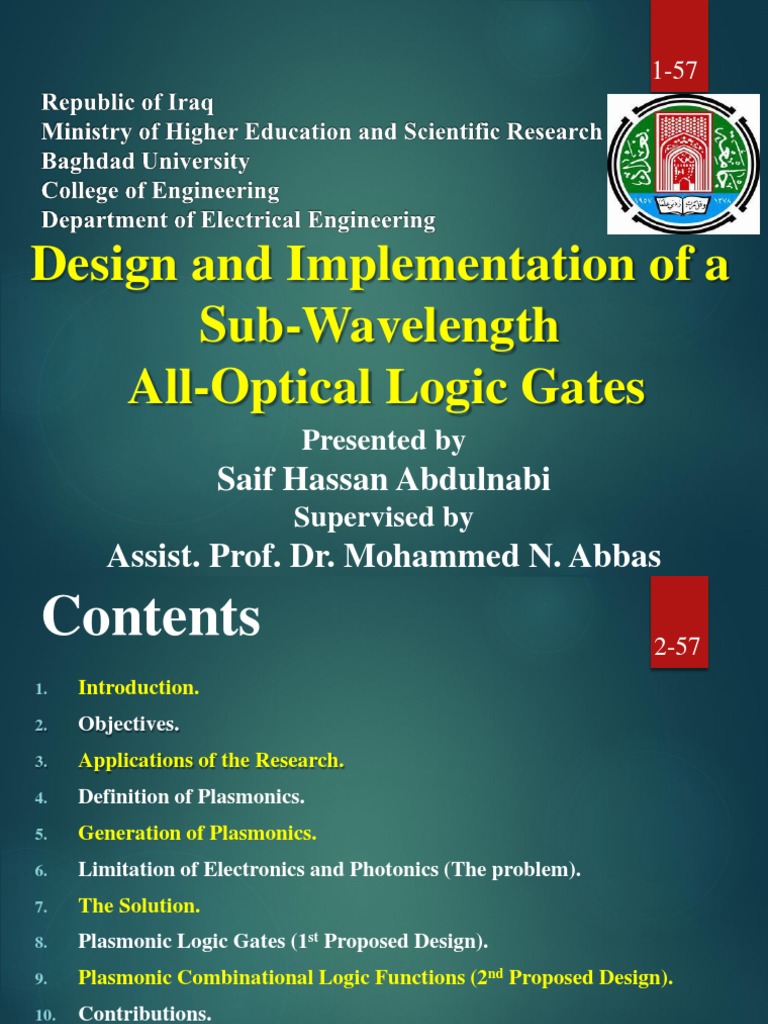 Design and Implementation of A Sub-Wavelength All-Optical Logic Gates ...