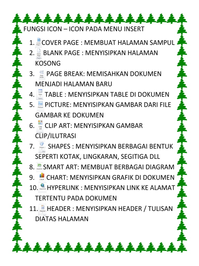 Fungsi Icon Pada Menu Insert | PDF