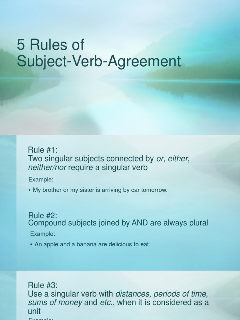 5 Essential Rules for Subject-Verb Agreement | PDF