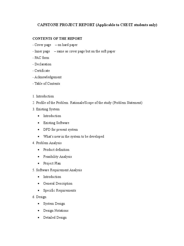 Guidelines for Formatting a Capstone Project Report | PDF | Letter Case ...