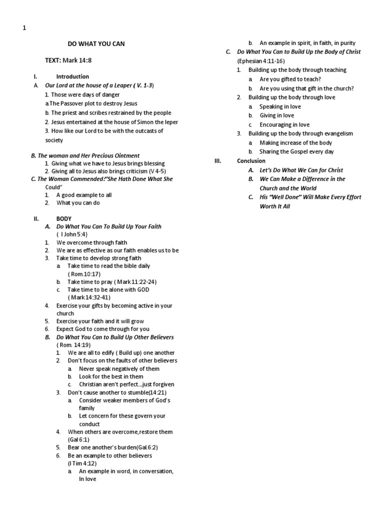 Bible Study Outline | PDF | Gospel Of Mark | Monotheism