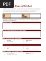 Customer Vehicle Diagnostic Worksheet | PDF | Vehicles | Motor Vehicle