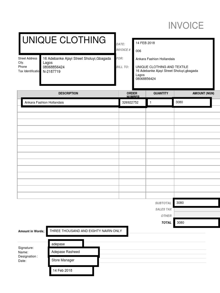 Jumia Invoice Receipt Sample Nigeria | PDF