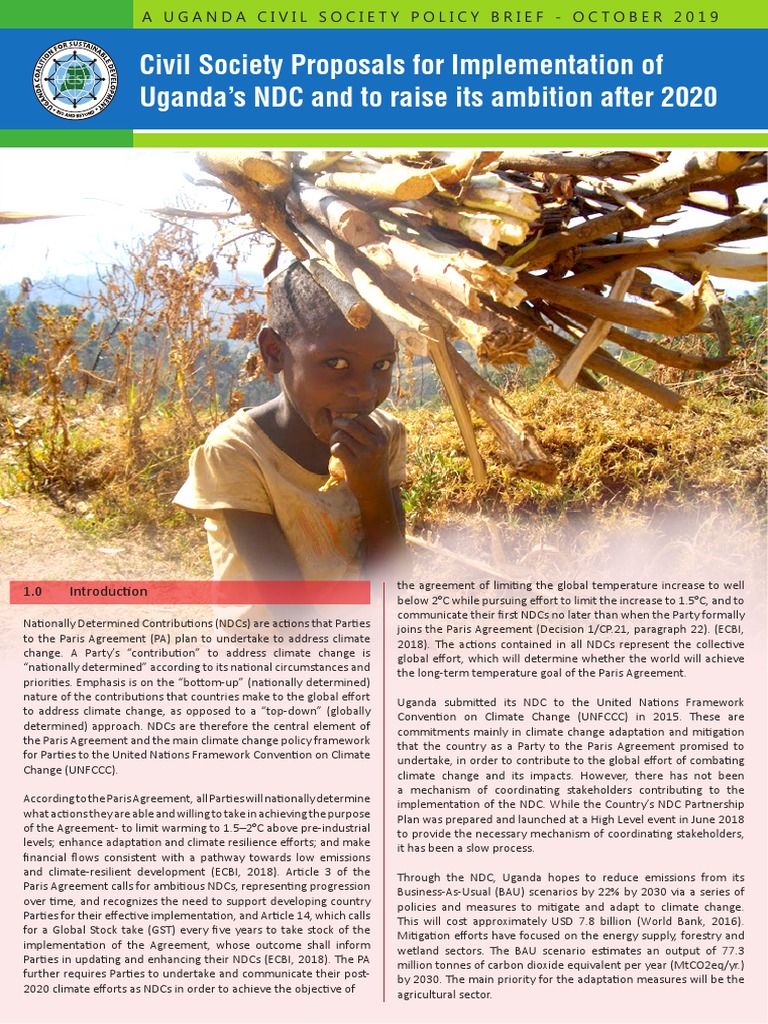 Uganda's NDC Implementation Proposals | PDF | United Nations Framework ...